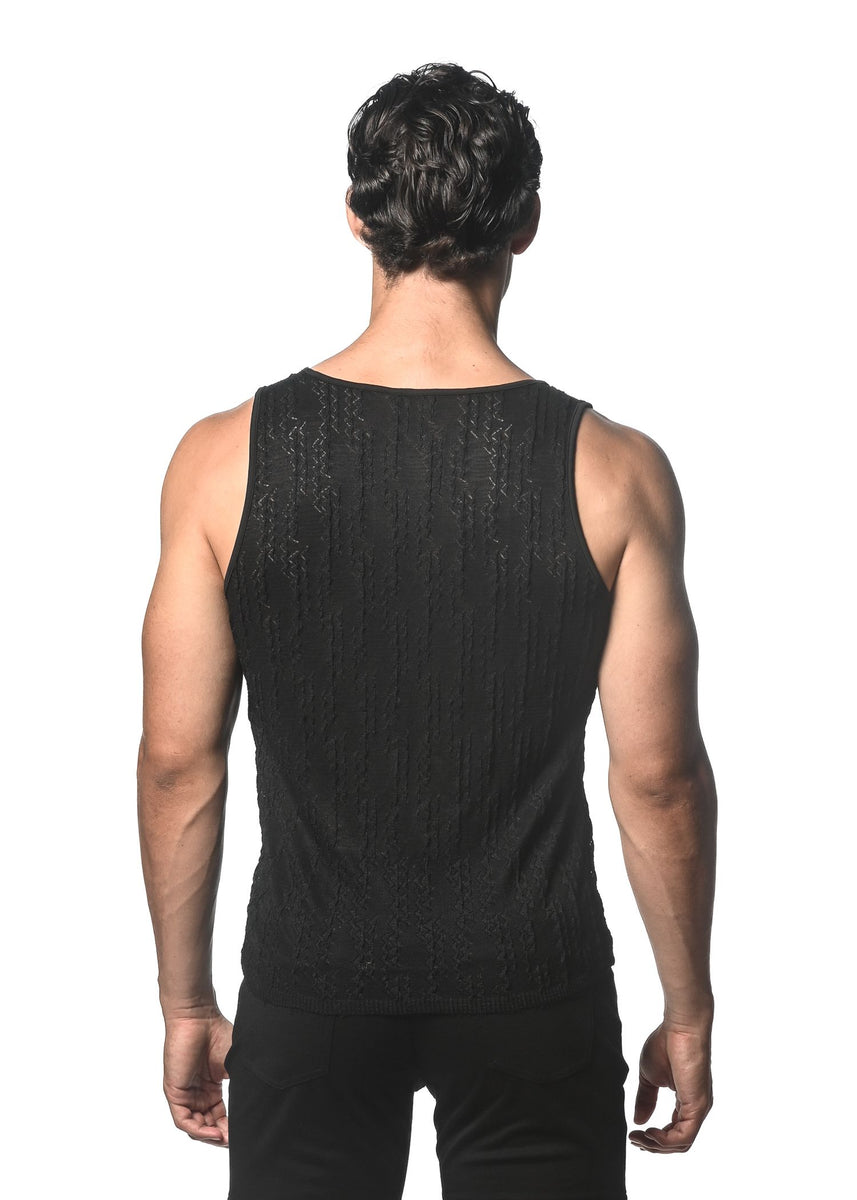 CHEVRON DASH GOSSAMAR KNIT TANK – Creative Male